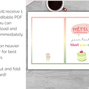 French Teacher Thank You Card: End of School Card for French Teacher ...