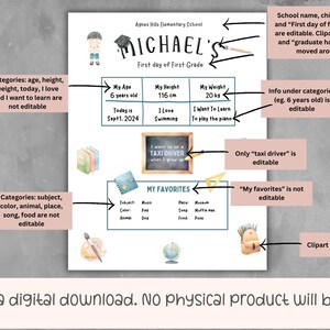 Editable Chalkboard Back to School Sign: First & Last Day Photo Prop ...