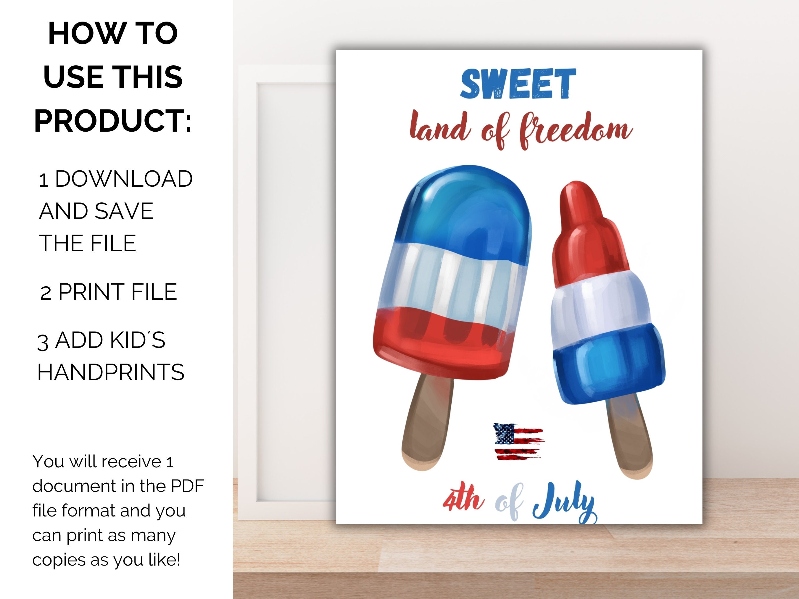 4th of July Handprint Craft, Independence Day Activity, Patriotic Kids ...