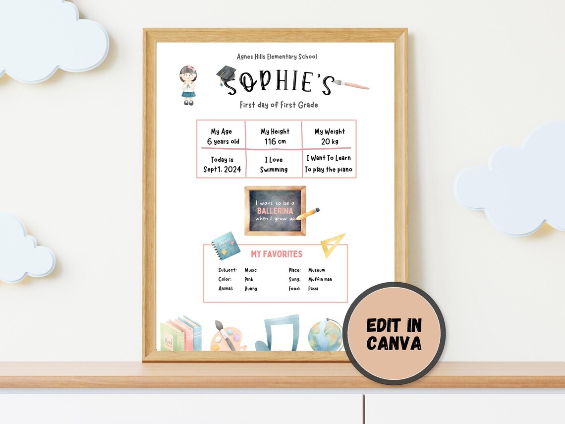 Editable Chalkboard Back to School Sign: First & Last Day Photo Prop ...