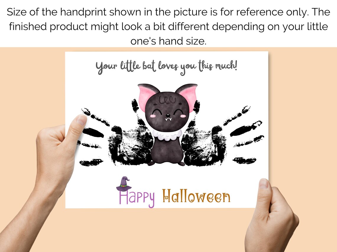 DIY Halloween Bat Handprint and Footprint Craft | Printable Kids Art ...