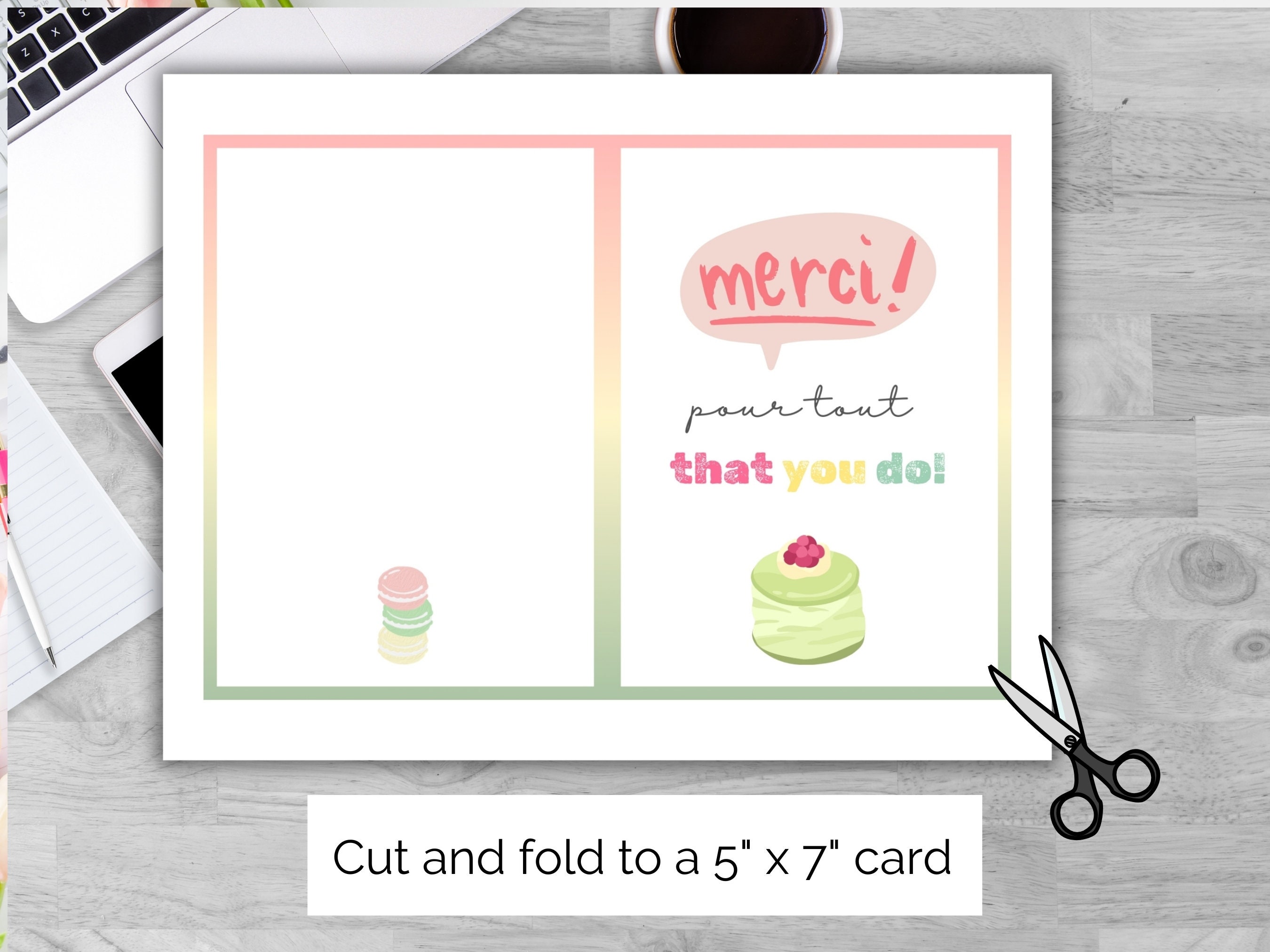 French Teacher Thank You Card: End of School Card for French Teacher ...