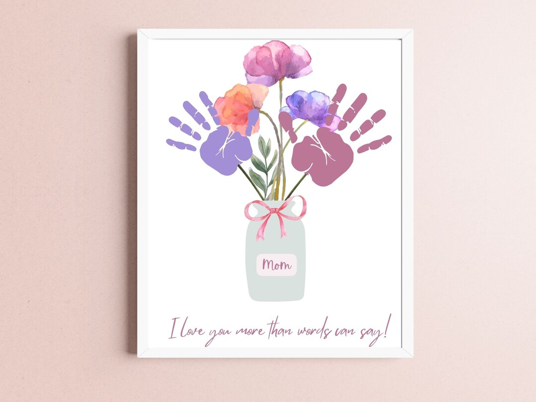 Mothers Day Handprint Art Printable for Mom Card From Kid Craft ...