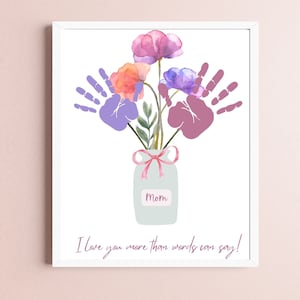 Mothers Day Handprint Art, DIY Mothers Day Gift for Grandma, Gift From ...