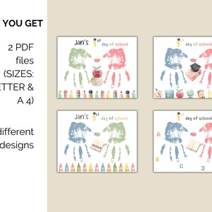 Back to School Handprint Art Bundle, First Day of School Handprint ...