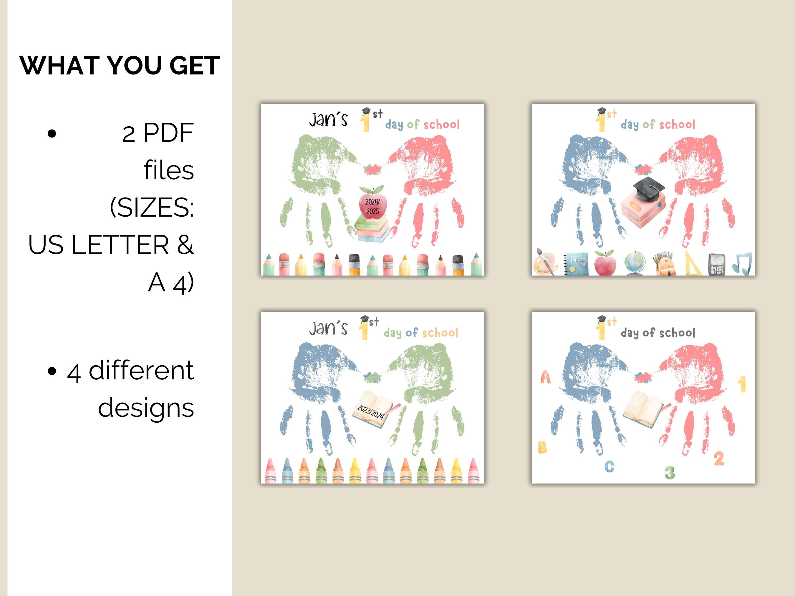 Back to School Handprint Art Bundle, First Day of School Handprint ...