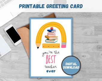 French Teacher Thank You Card: End of School Card for French Teacher ...