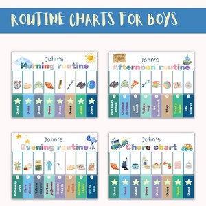 Personalized Kids Chore Chart | Printable Toddler Routine Planner ...