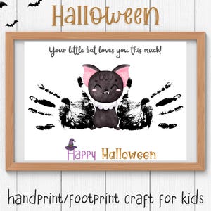 DIY Halloween Bat Handprint and Footprint Craft | Printable Kids Art ...
