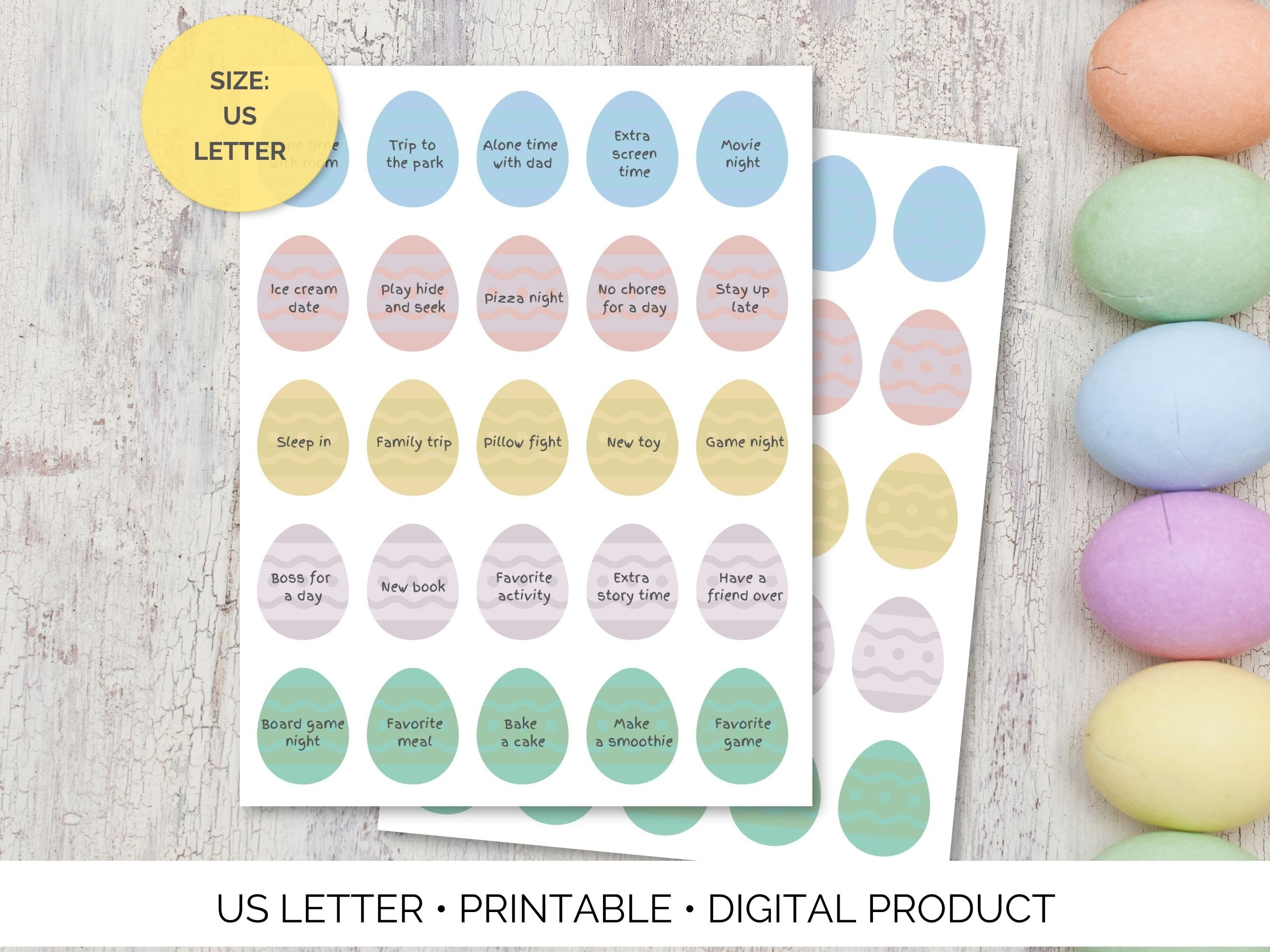 Printable Egg Tokens, Easter Egg Coupons for Kids, Easter Coupon ...