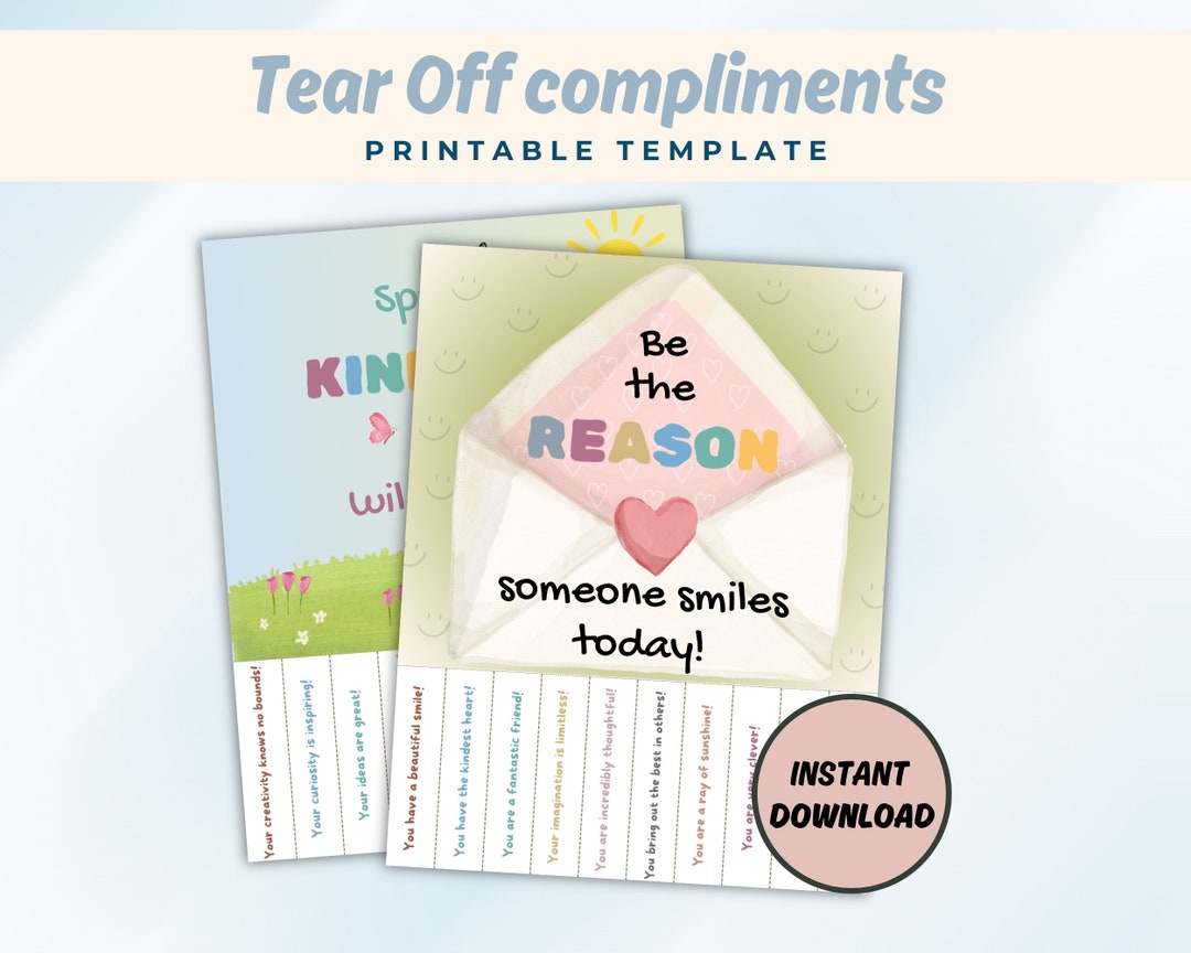 Tear off Flyer Compliments Printable Kindness Card Random Acts of ...
