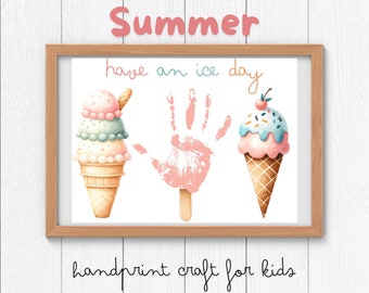 Watermelon Handprint Art, Printable Summer Handprint Craft for Kids ...