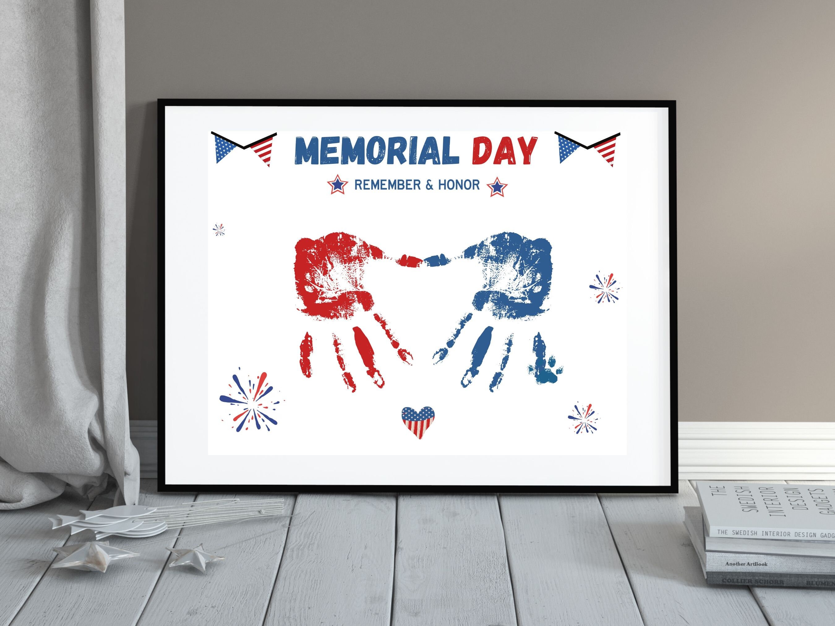Memorial Day Handprint Art, 4th of July Activity, Memorial Day Kids ...