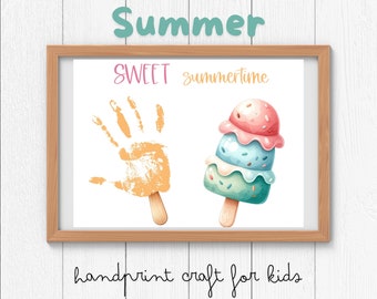 Summer Handprint Printable Craft, Summer Handprint Art, Summer Crafts ...