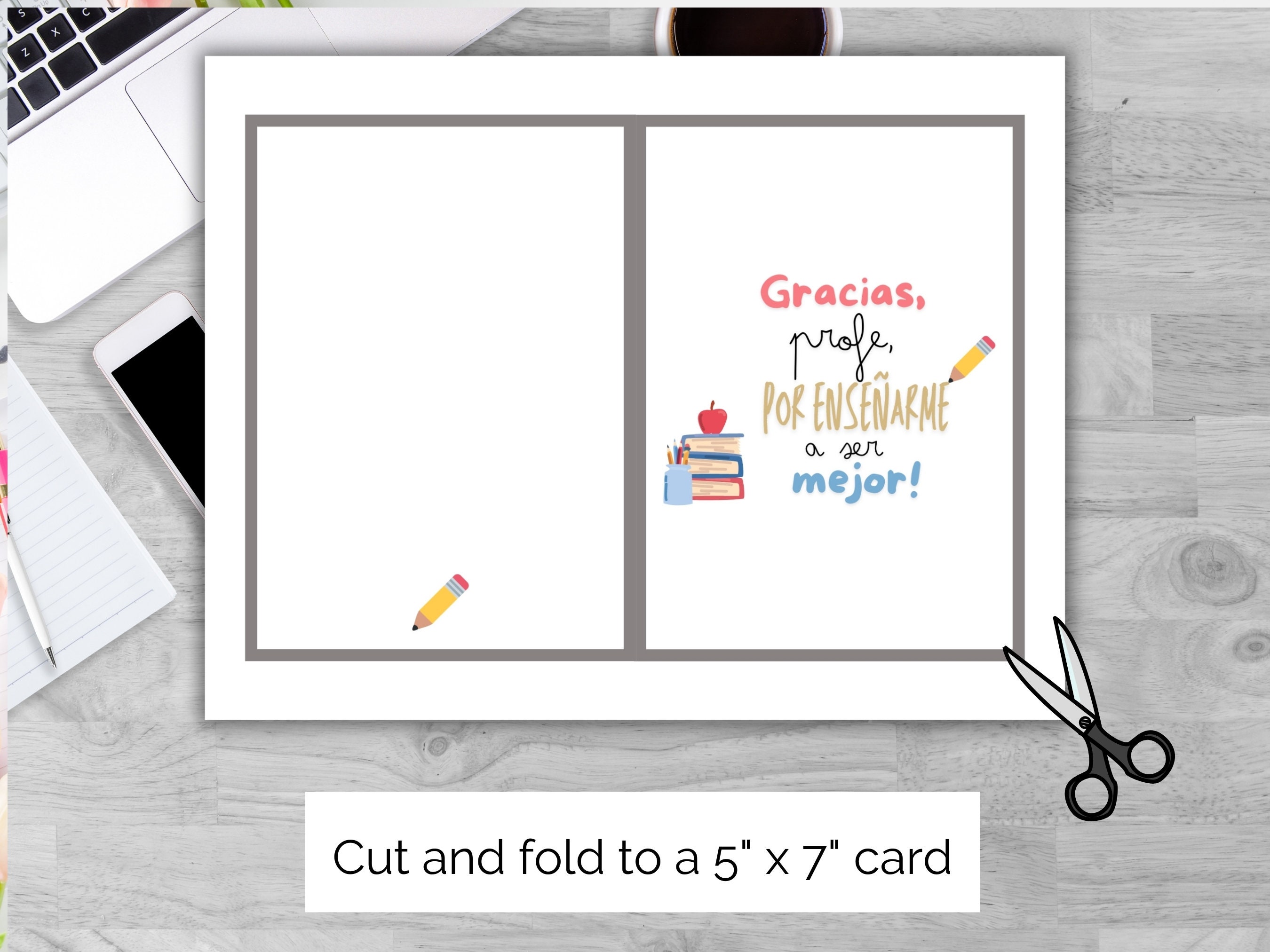 Spanish Teacher Card, End of School Card for Spanish Teacher - Teacher ...
