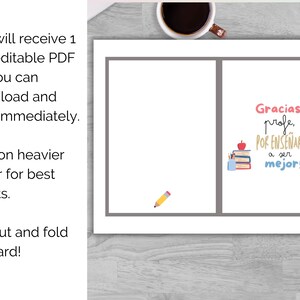 Spanish Teacher Card, End of School Card for Spanish Teacher - Teacher ...