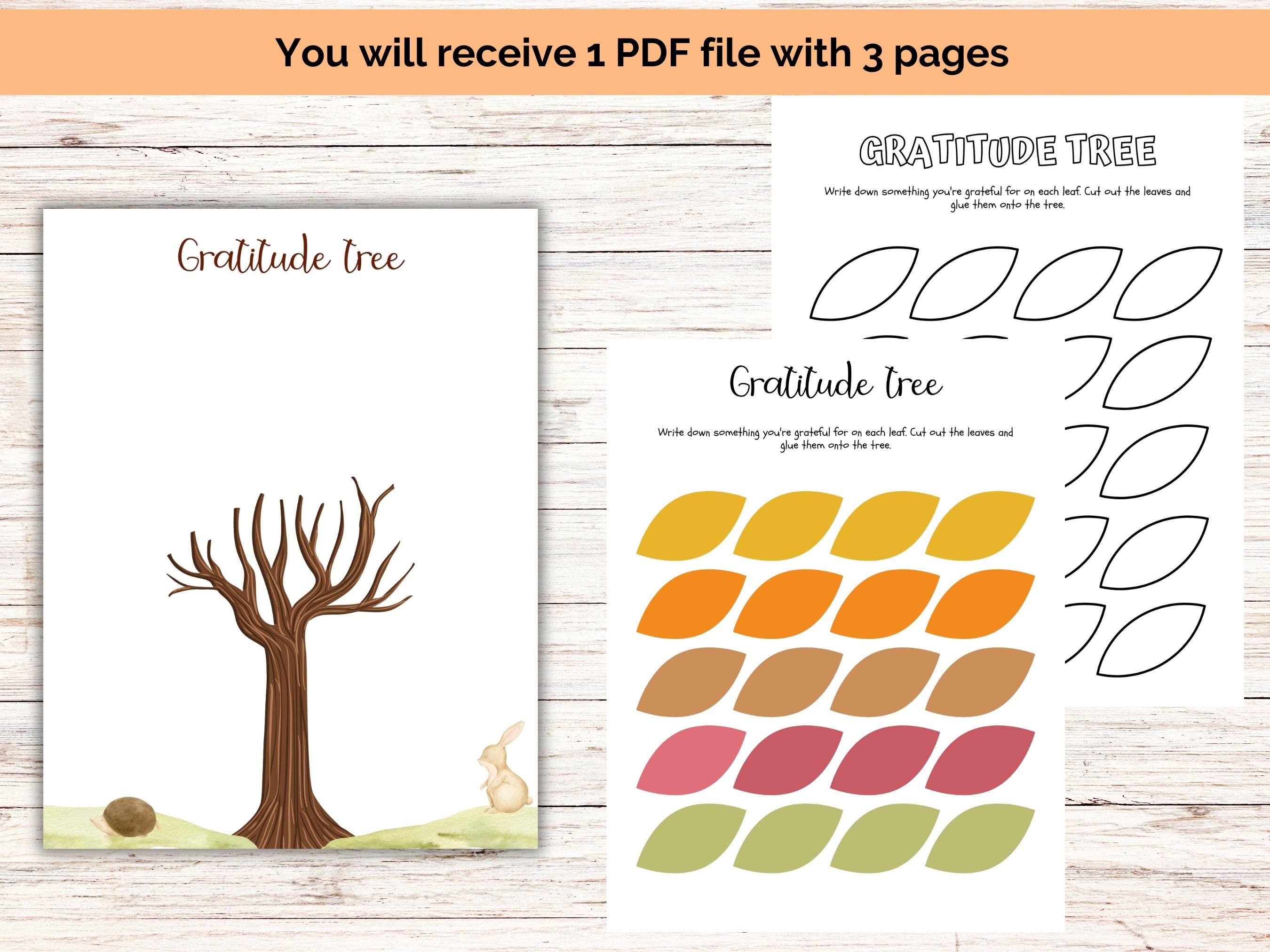 Thanksgiving Fall Gratitude Tree Kids Activity Thankfulness, Count ...