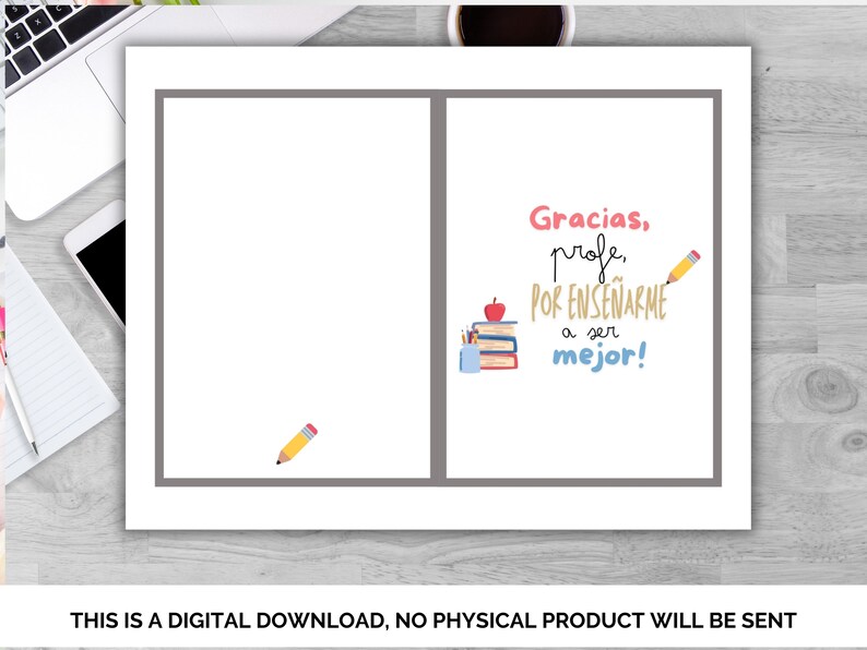 Spanish Teacher Card, End of School Card for Spanish Teacher - Teacher ...