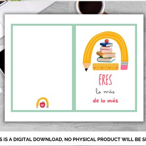 Spanish Teacher Thank You Card: End of School Card for Spanish Teacher ...