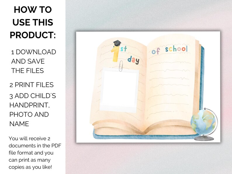 First Day of School Handprint Art, 1st Day of School Handprint Craft ...