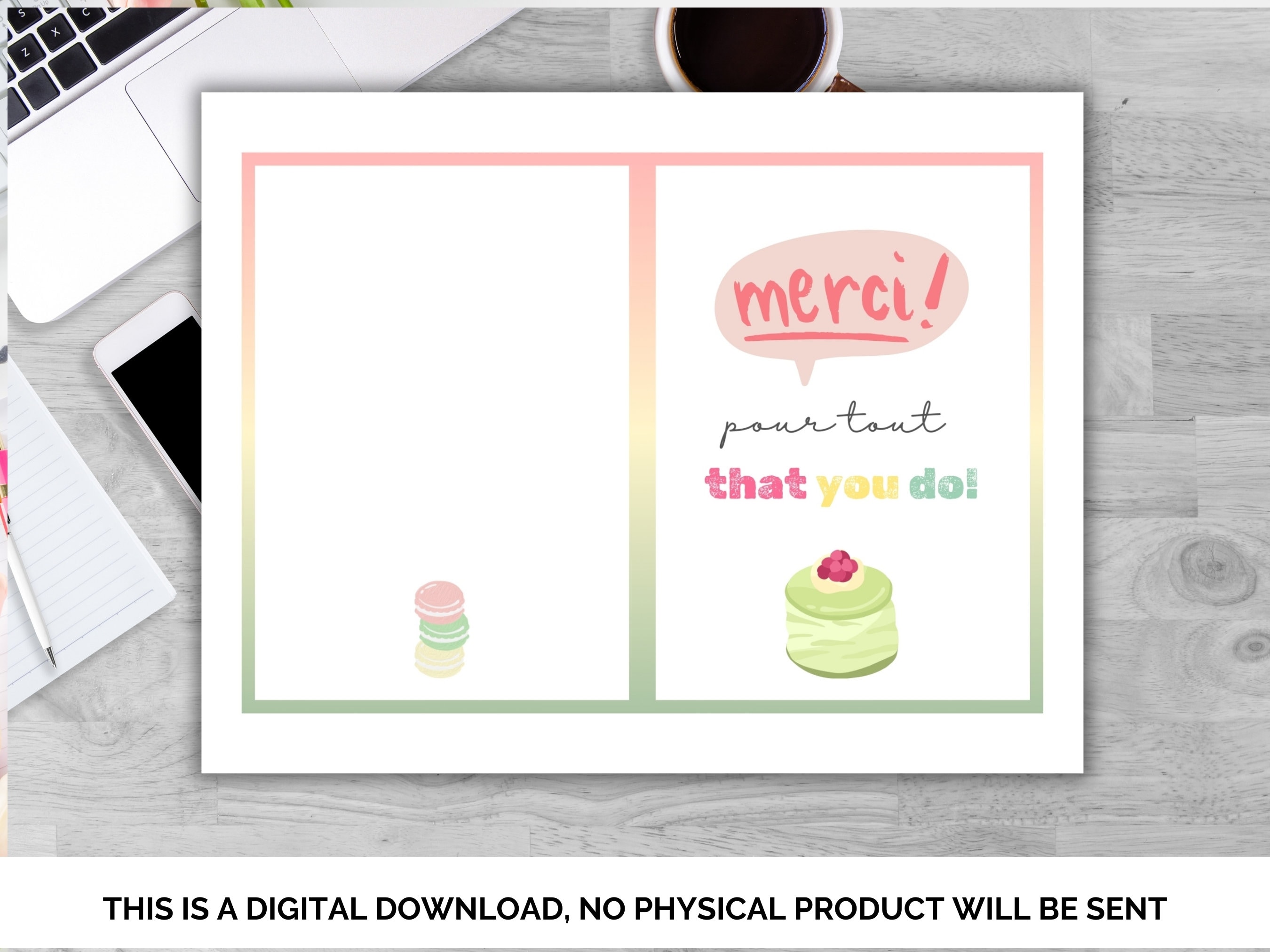 French Teacher Thank You Card: End of School Card for French Teacher ...