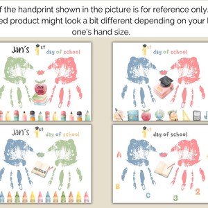 Back to School Handprint Art Bundle, First Day of School Handprint ...