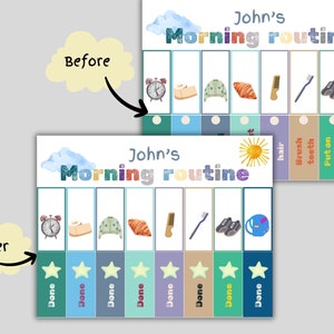 Personalized Kids Chore Chart | Printable Toddler Routine Planner ...