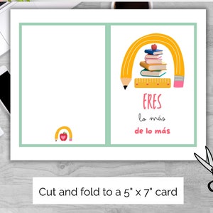 Spanish Teacher Thank You Card: End of School Card for Spanish Teacher ...