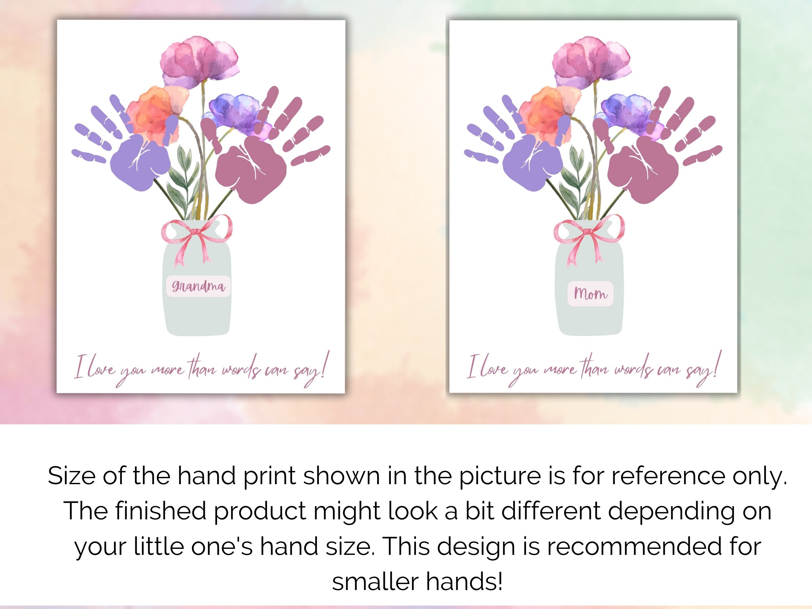 Mothers Day Handprint Art, DIY Mothers Day Gift for Grandma, Gift From ...