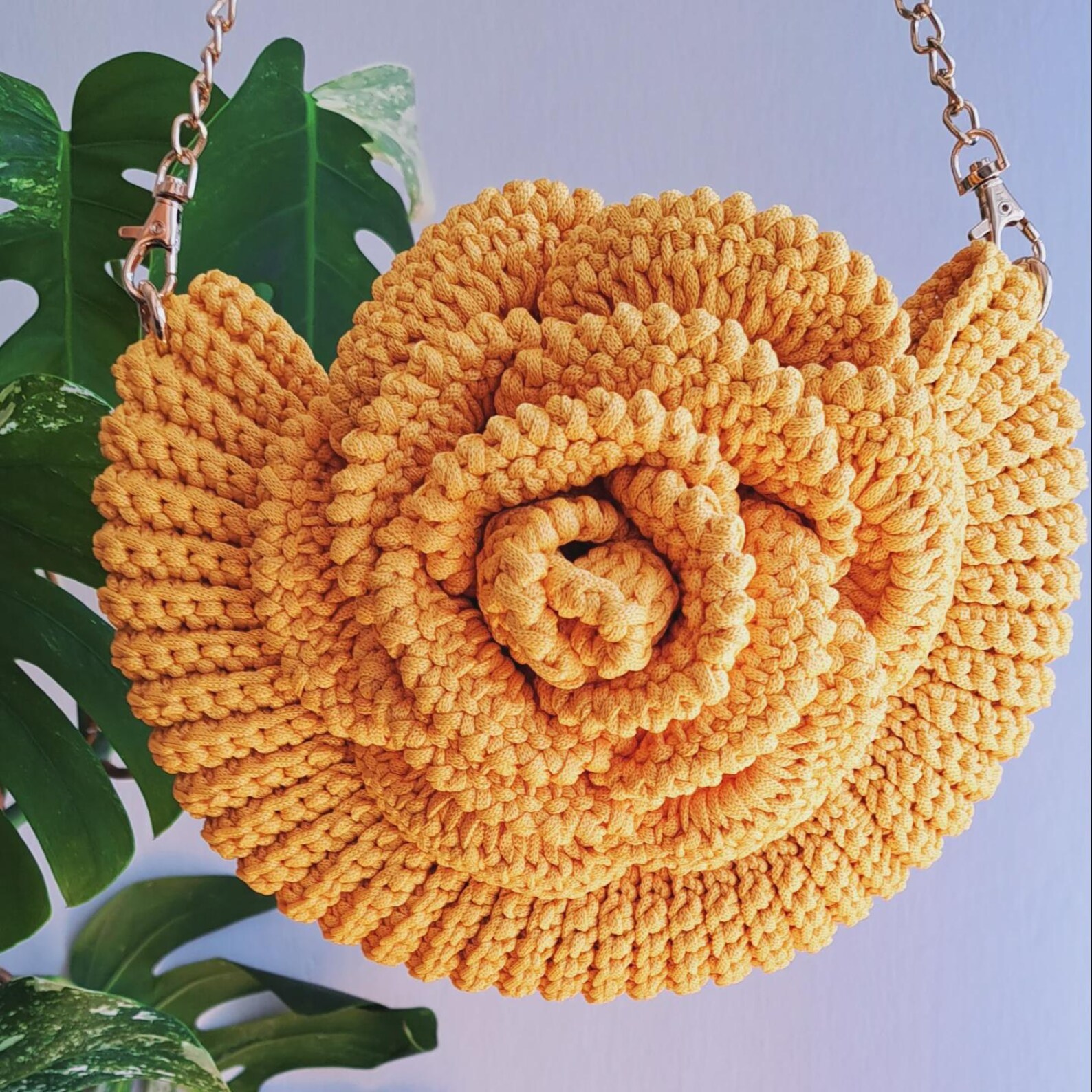 Yellow Rose Flower Bag,crochet Rose Purse, Floral Summer Handbag,gift ...