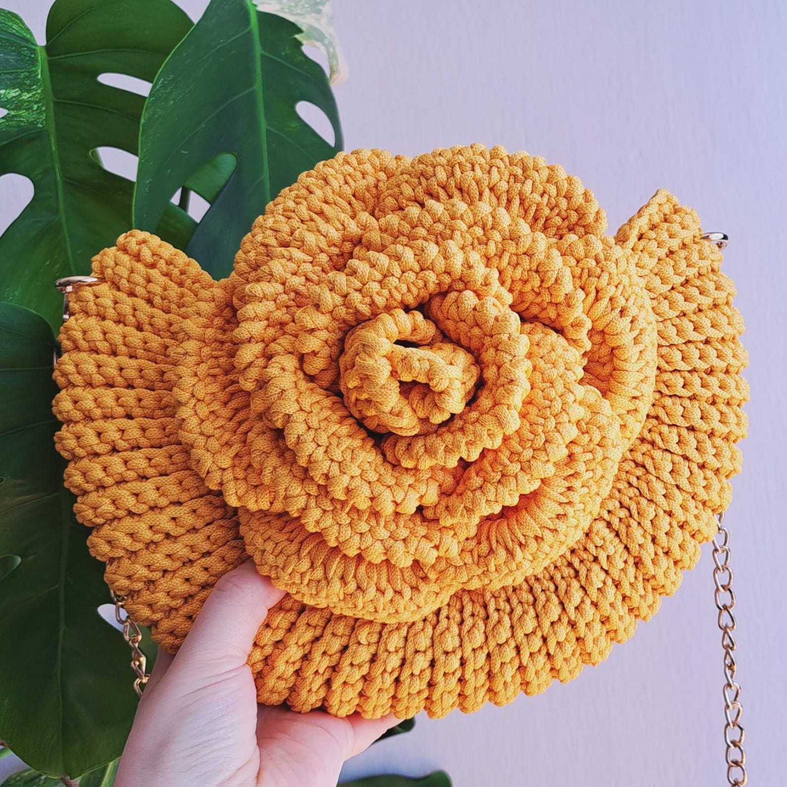 Yellow Rose Flower Bag,crochet Rose Purse, Floral Summer Handbag,gift ...