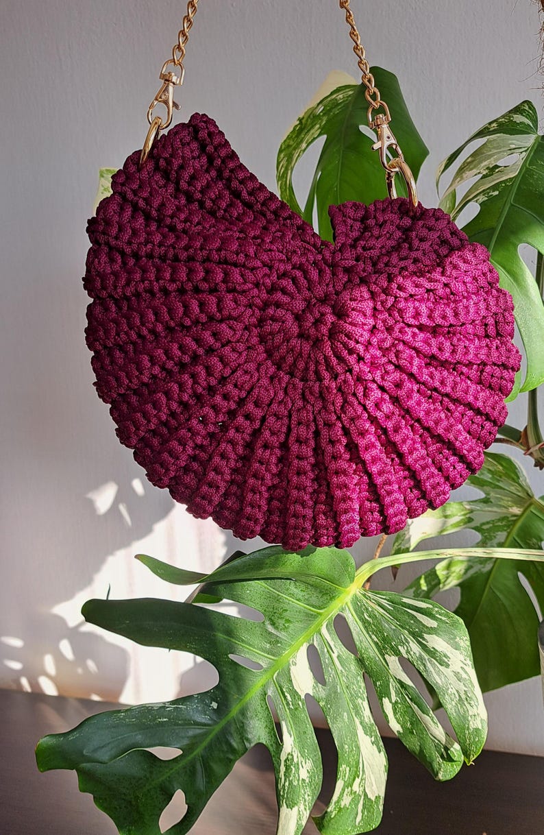 Purple Shell Bag Handmade Crochet Seashell Purse Boho Chic Handbag ...