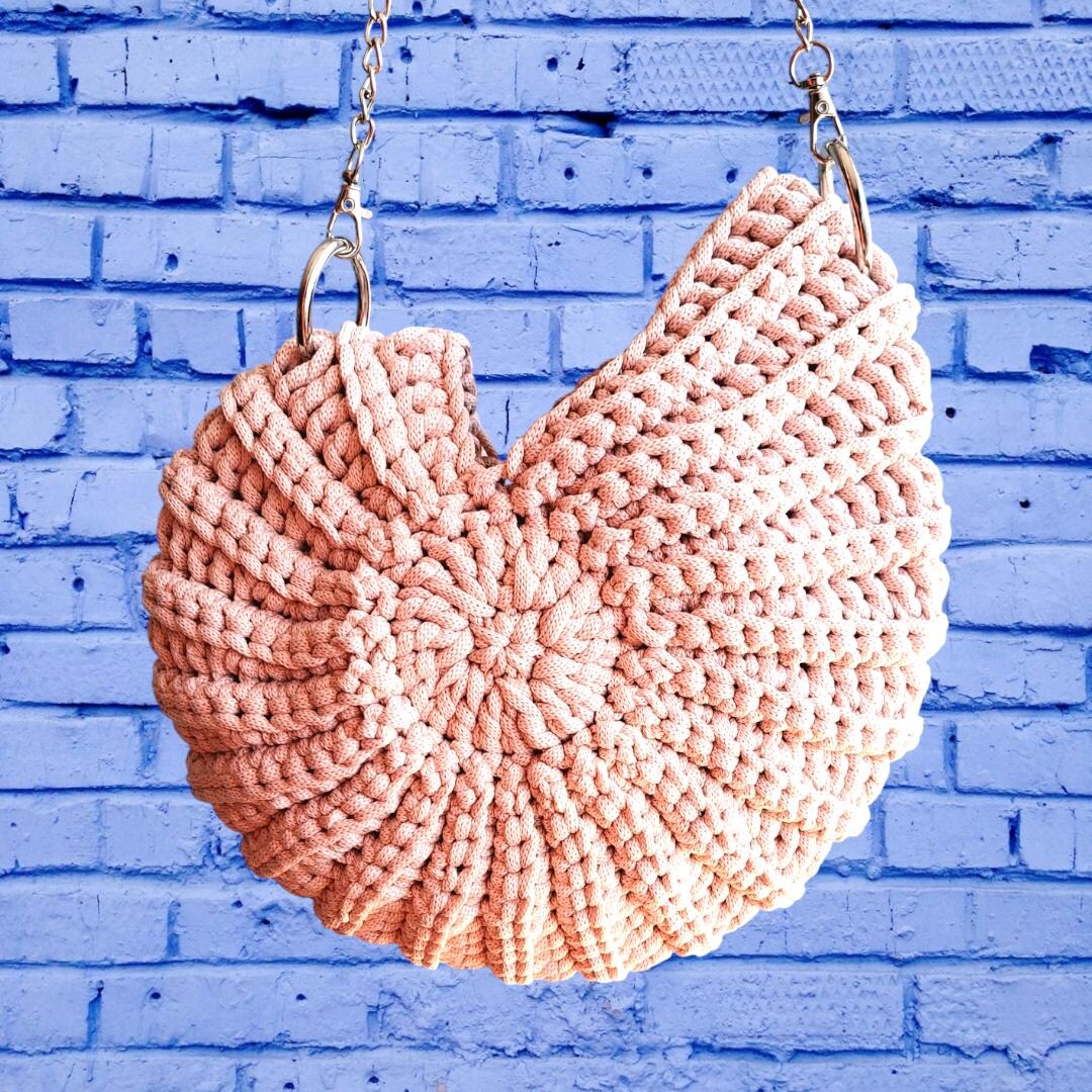 Crochet Bag Fossil Shell Ammonite Basket Hand Woven Bag Custom Gift ...