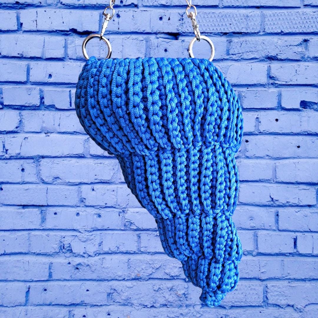 Sea Shell Ammonite Handmade Crochet Bag Textile Handbag Custom Birthday ...