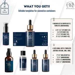 EDITABLE Cosmetic Label Template, Skincare Products Branding, Custom ...