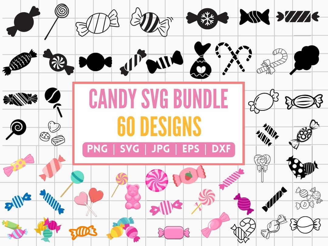 Candy SVG Bundle, Sweets PNG Designs, Candy Doodle Art, Candy Sticker ...