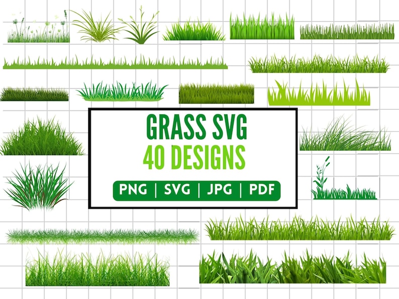 Green Grass SVG Bundle, Wild Grass PNG Design, Grass Vector Graphic ...