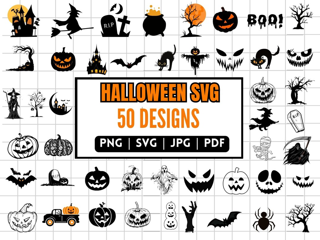 Halloween SVG Bundle, Spooky Halloween Designs, Halloween Cut Files for ...