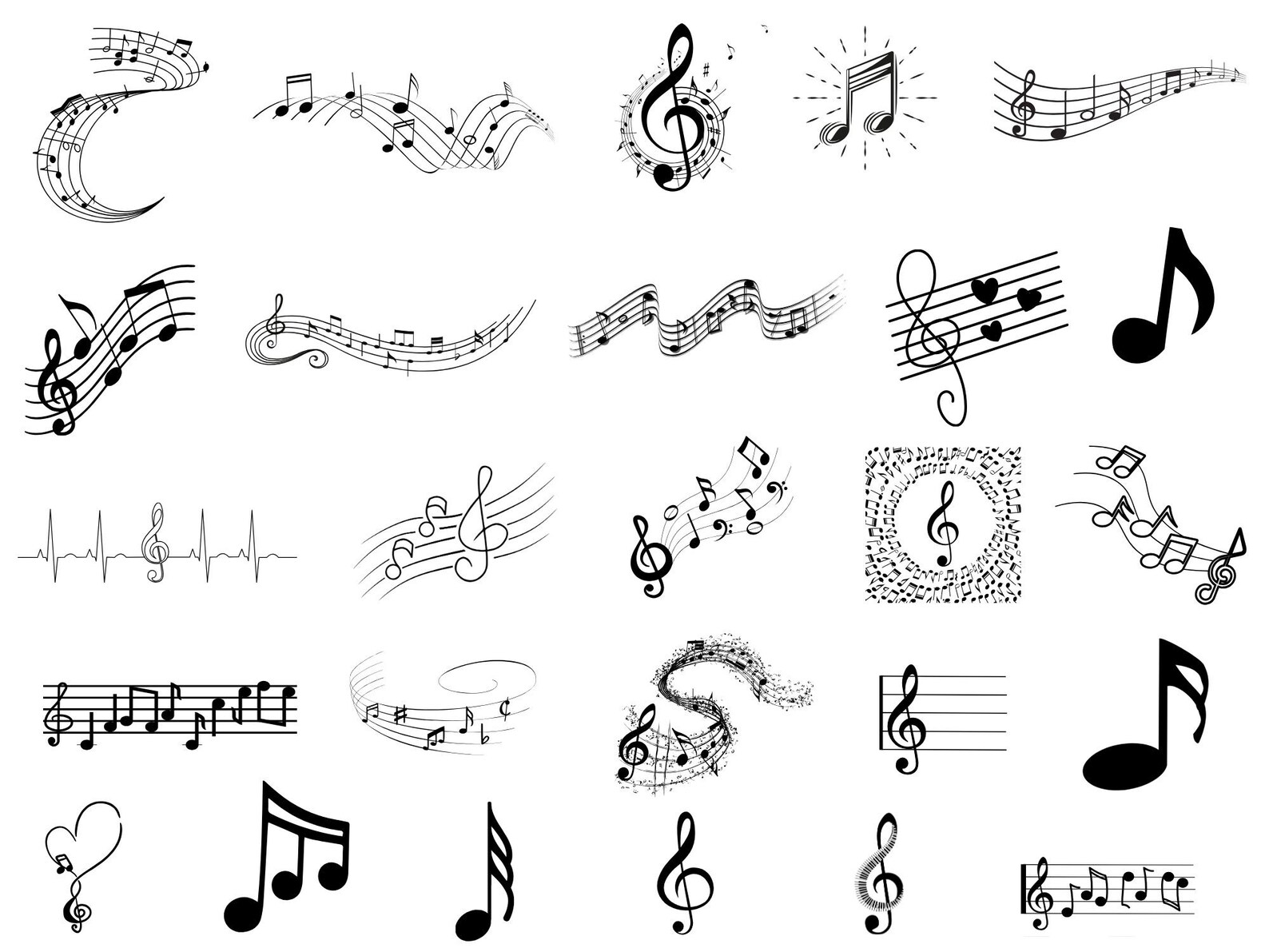 Musical Notes SVG Bundle, Music Notes Cut Files, Notes Monograms ...