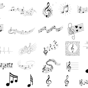Musical Notes SVG Bundle, Music Notes Cut Files, Notes Monograms ...