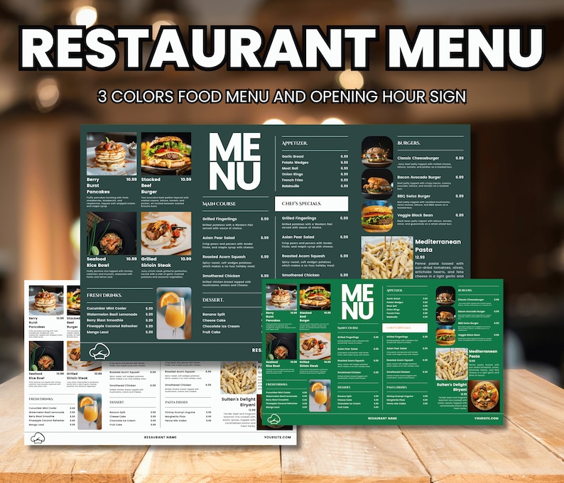 Minimal Restaurant Menu Bundle, Simple Menu Designs, Minimalist Modern ...