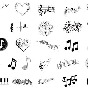 Musical Notes SVG Bundle, Music Notes Cut Files, Notes Monograms ...