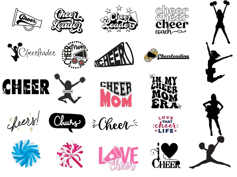 60 Cheerleader SVG Bundle, in My Cheer Era SVG Files, Cheerleading ...