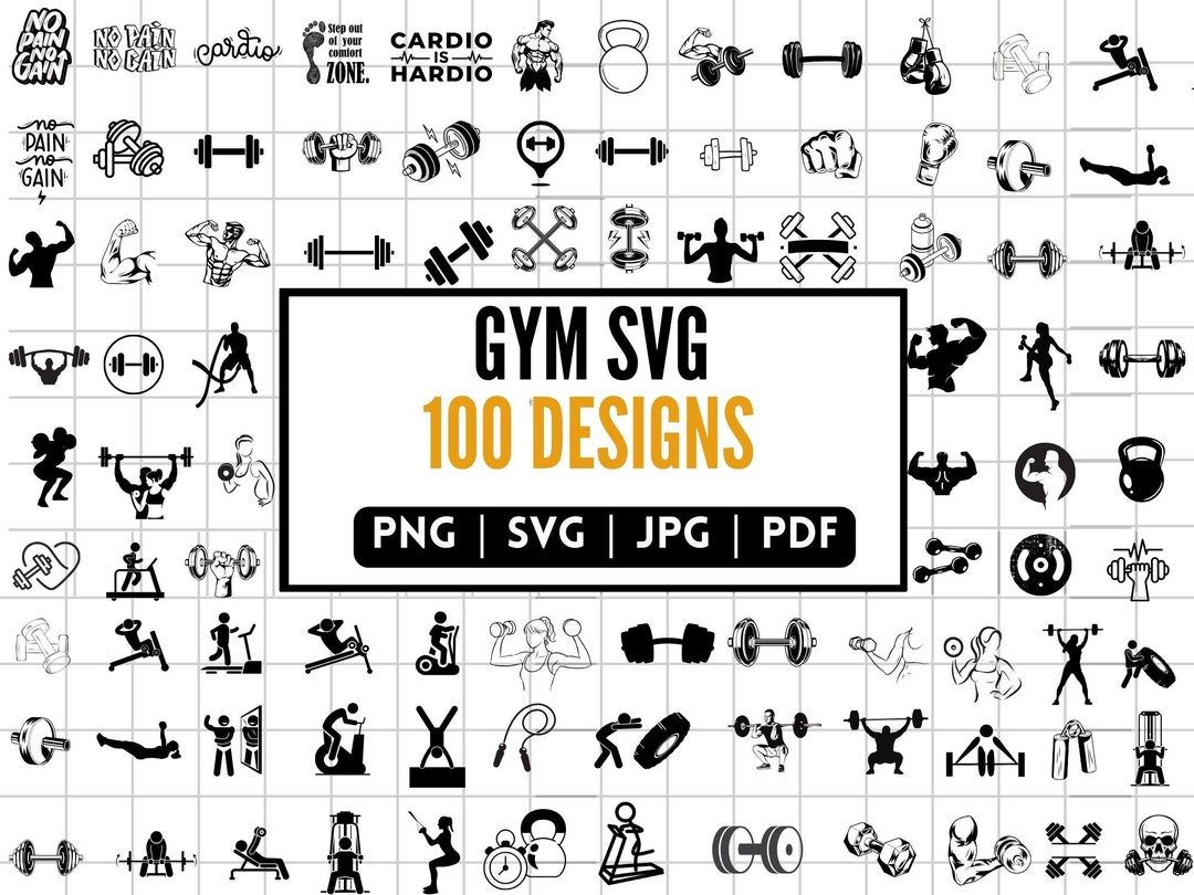 Gym Svg Bundle, Gym Motivation SVG, Workout Svg Bundle, Fitness Svg ...