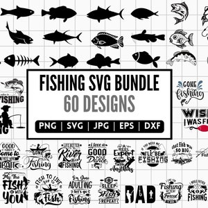 60 Fishing SVG Bundle, Fishing Cut Files, Laser Files, Fishing ...