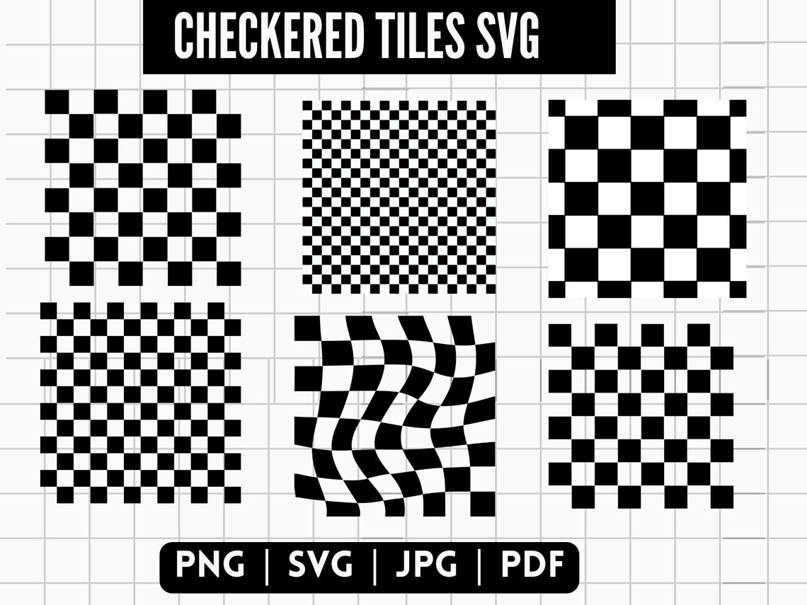 Checkered SVG Bundle, Chess Board Checkered Vector Files, Checkered ...