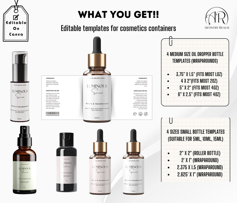 40+ Editable Cosmetic Label Templates, Custom Label Template, Custom ...