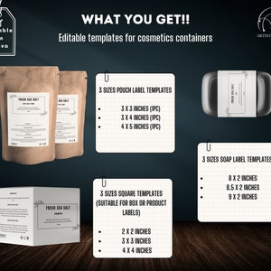 40 Cosmetic Label Template, Custom Jar and Bottle Labels, Skincare ...
