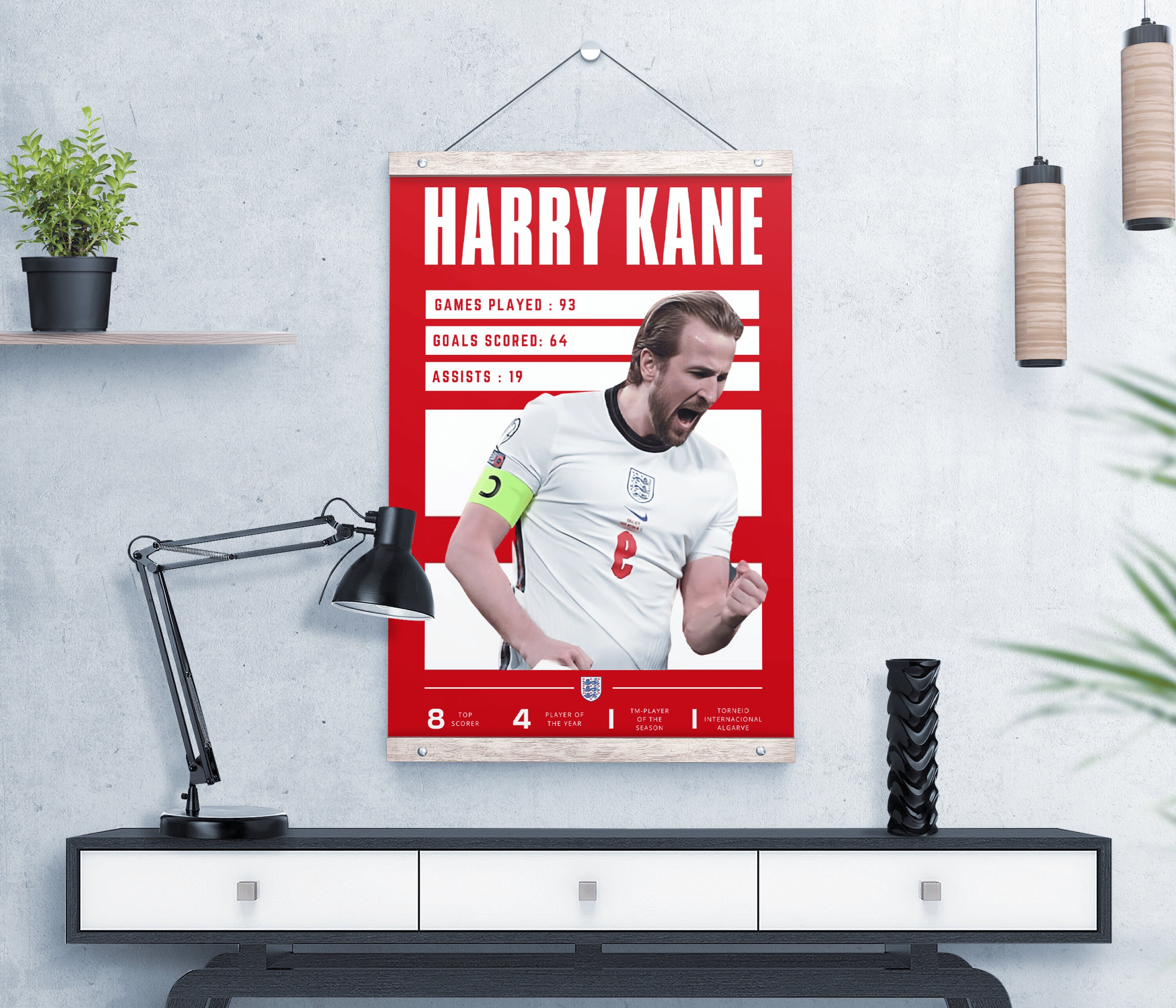 Harry Kane Poster, Digital Download Poster, England Football Team ...