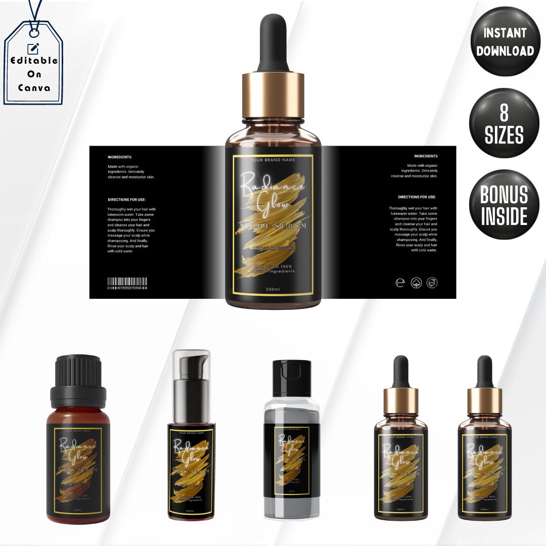 Essential Oil Bottle Label Template, DIY Label Design for Dropper ...